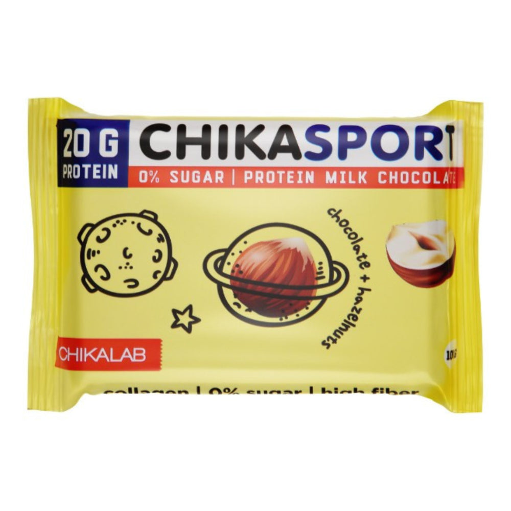 Chika Sport - Milk Protein Chocolate with Hazelnuts – Healthy Snacks